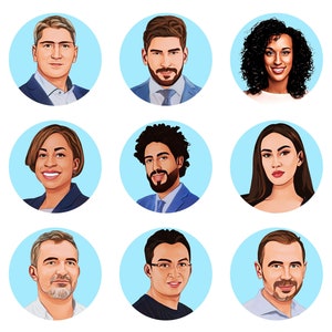 Custom Avatar From Photo Illustrated Avatars for Team Profiles Staff ...