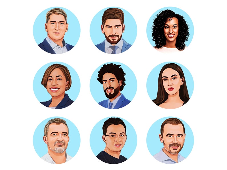 Custom Avatar From Photo Illustrated Avatars for Team - Etsy