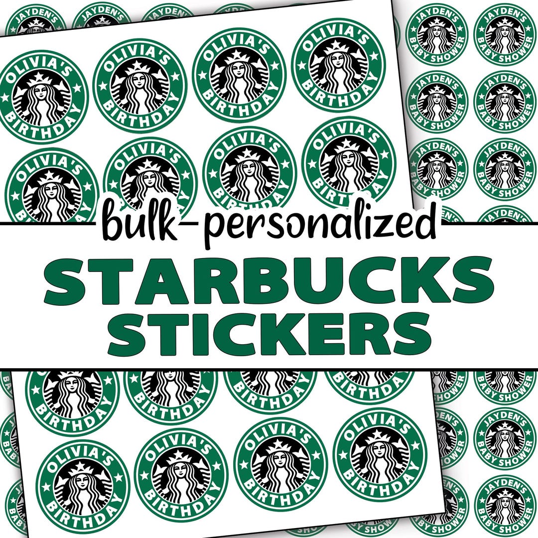 Personalized Starbucks Stickers, Bulk Labels - Etsy