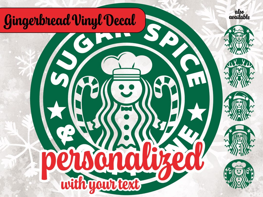 Starbucks Christmas Sticker or Decal; Elf - Santa - Reindeer - Snowman ...