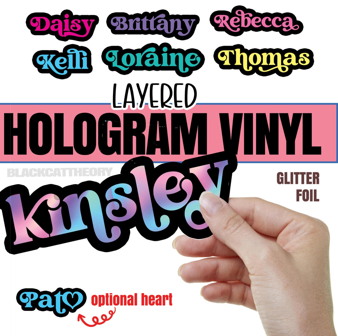 Personalized Hologram Name Decal Sticker - Etsy