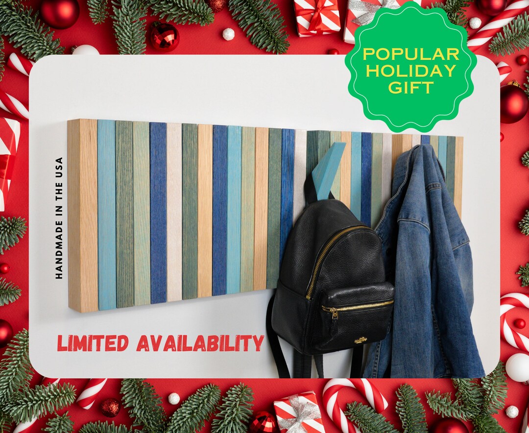 Beach House Grand Modern Coat Rack, Hardwood Coat Rack, MCM Wall ...