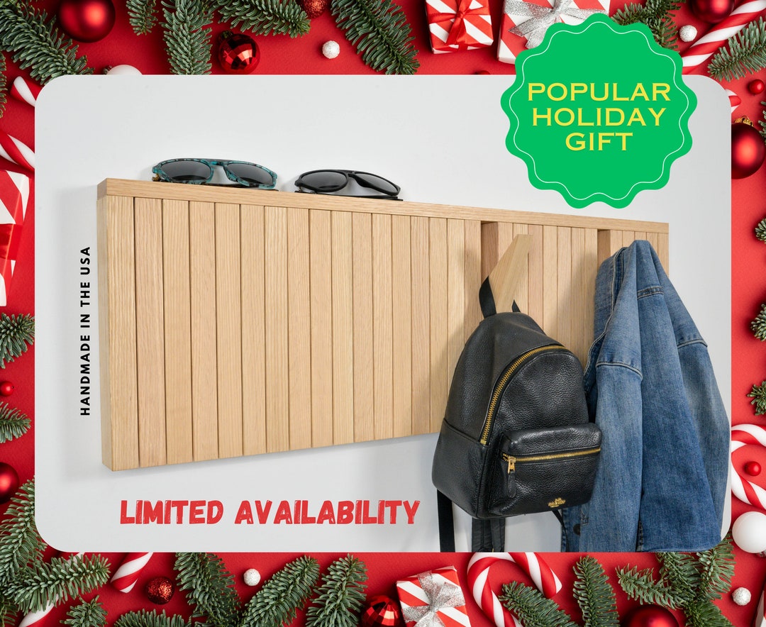 Sandy Shore Grand Design Modern Coat Rack, Hardwood Coat Rack, MCM Wall ...