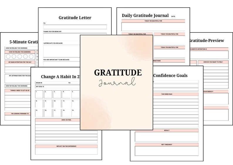 Gratitude Journal, Printable, Planner, Self Love, Self Care, Reflection ...