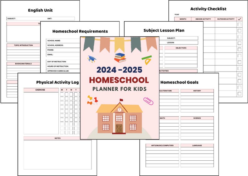 DIGITAL 2024-2025 Homeschool Planner, Journal, Lesson Plan, Goals ...