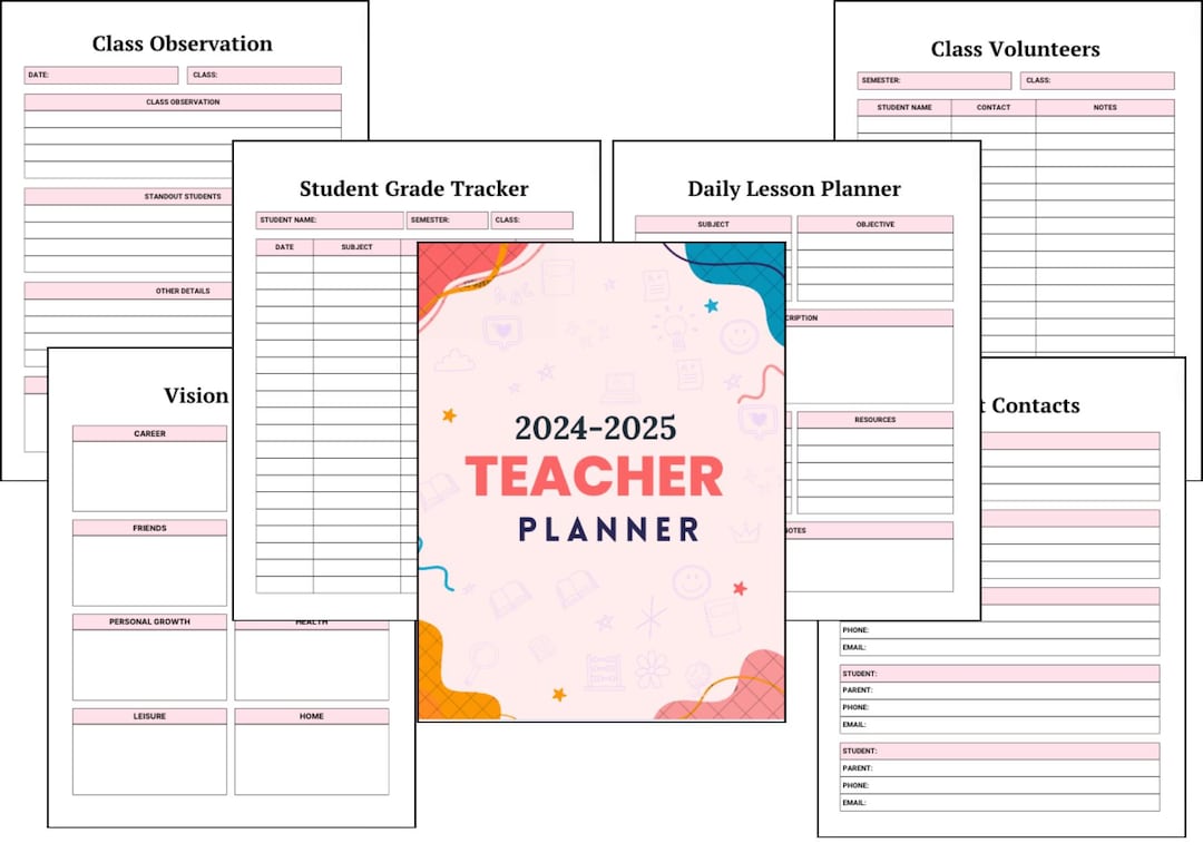 2024-2025 Teacher Planner, Digital, - Etsy