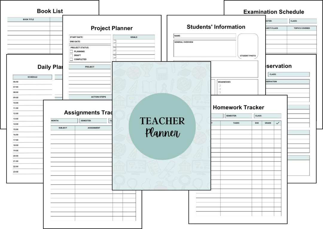 DIGITAL Teacher Planner, Digital, Printable, School, Lesson Planner ...