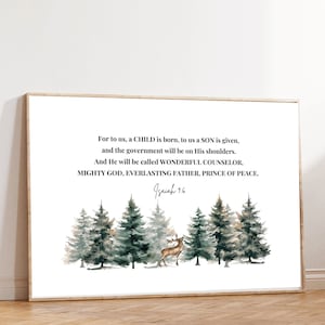 Isaiah 9:6 Print, Christmas Bible Verse Wall Art, Christmas Scripture ...