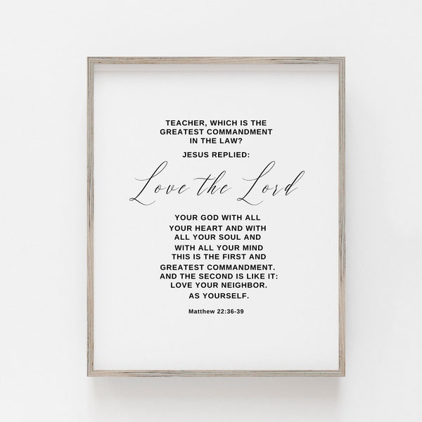 Matthew 22 37 - Etsy