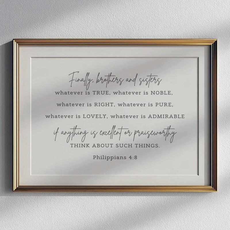Philippians 4 8 - Etsy