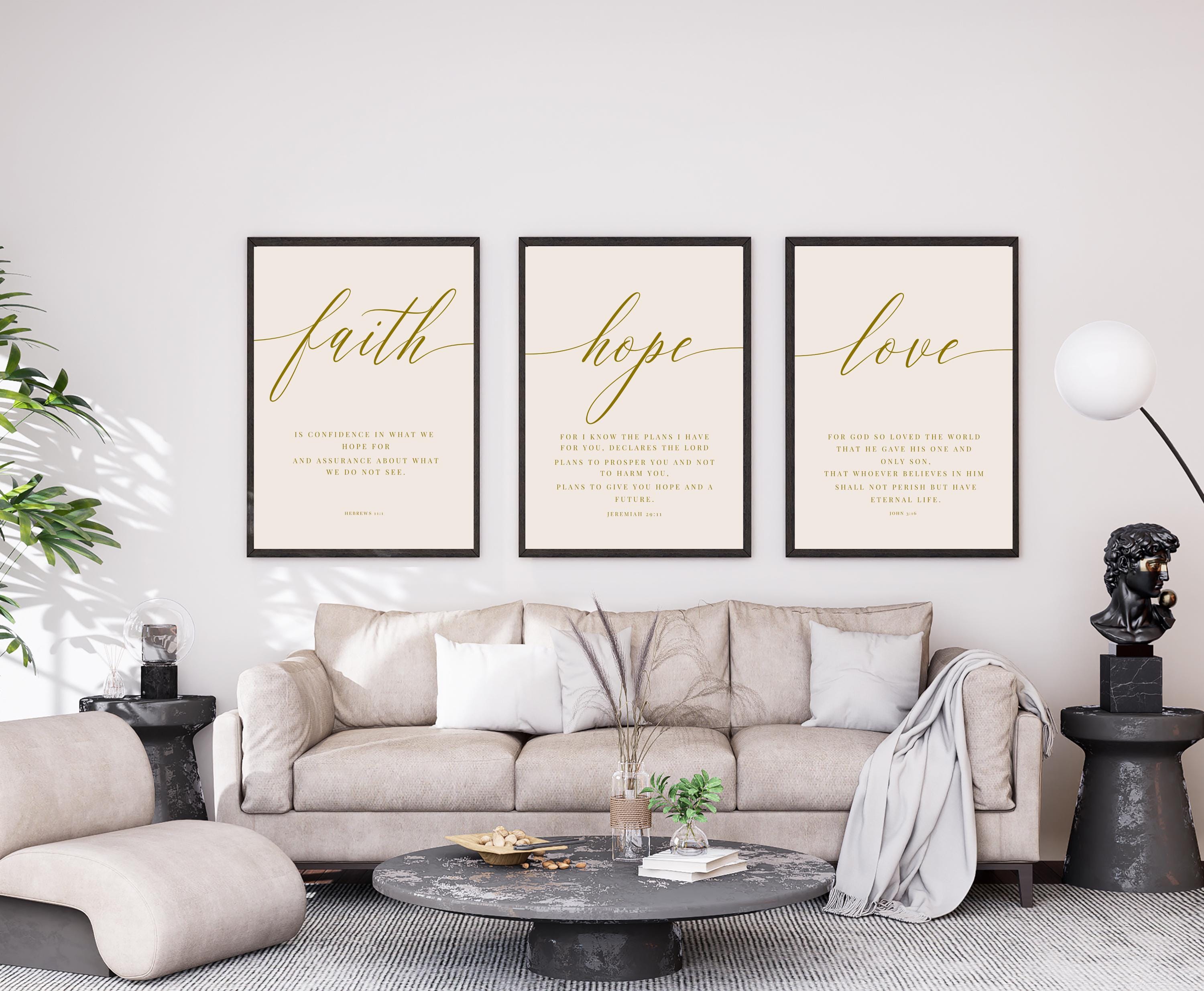 Bible Verse Prints, Faith Hope Love Wall Art (digital Download) - Etsy