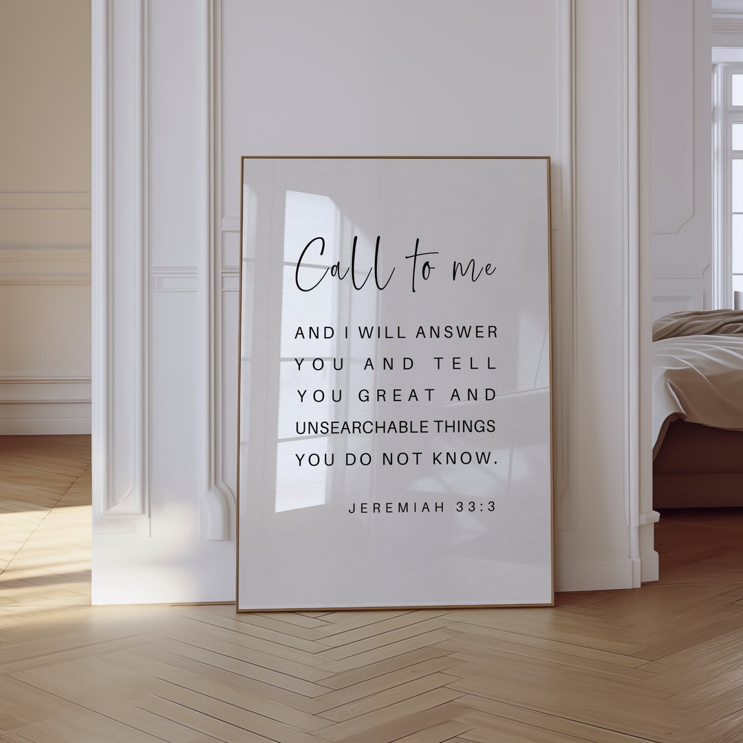 Jeremiah 33:3 Wall Art, Christian Printable Decor, Instant Download - Etsy