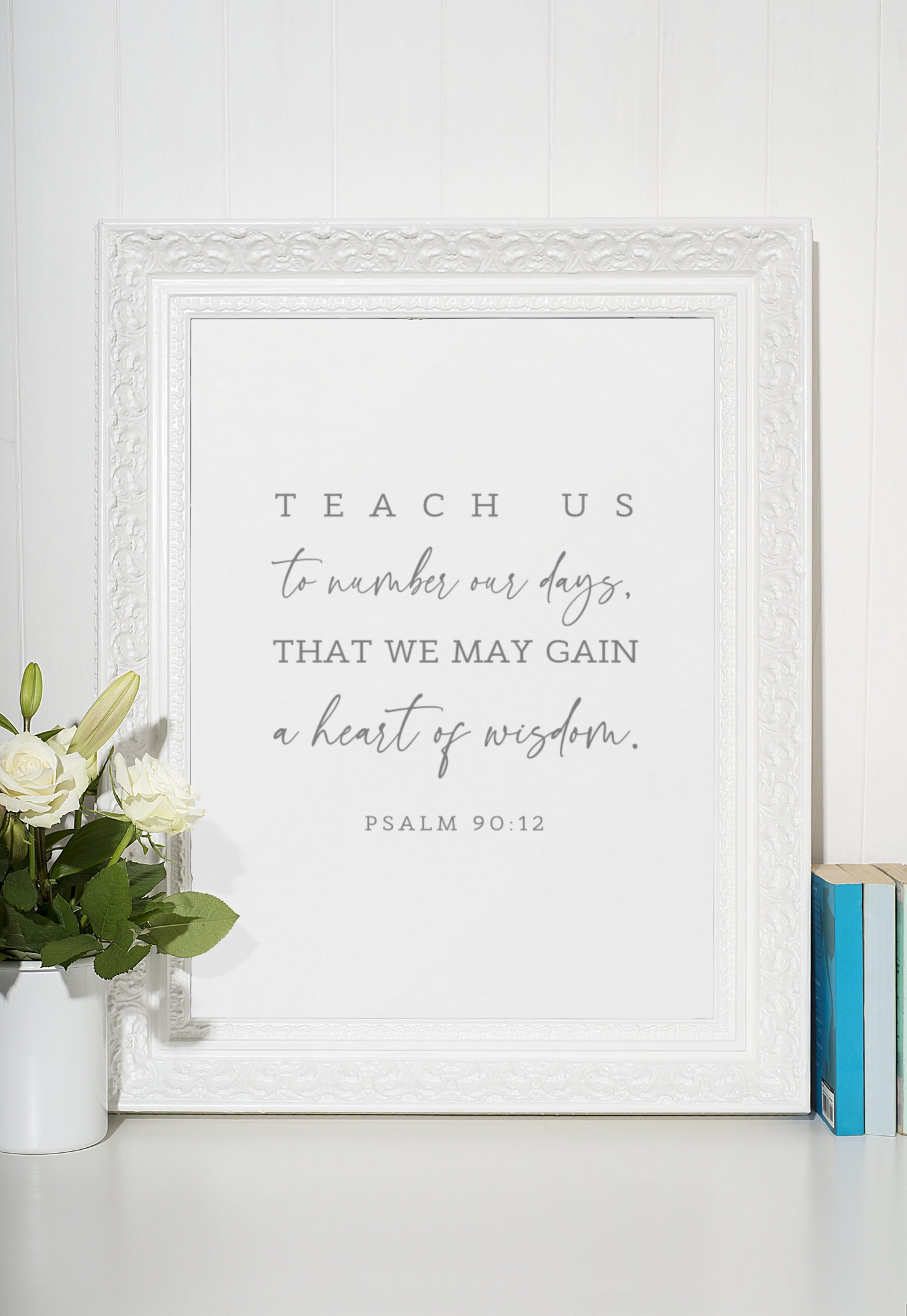 Psalm 90:12 Bible Verse Wall Art, Christian Scripture Sign, Printable ...