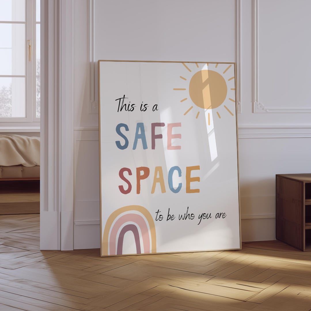 Safe Space Poster for Children, Positive Classroom Decor, Therapist ...