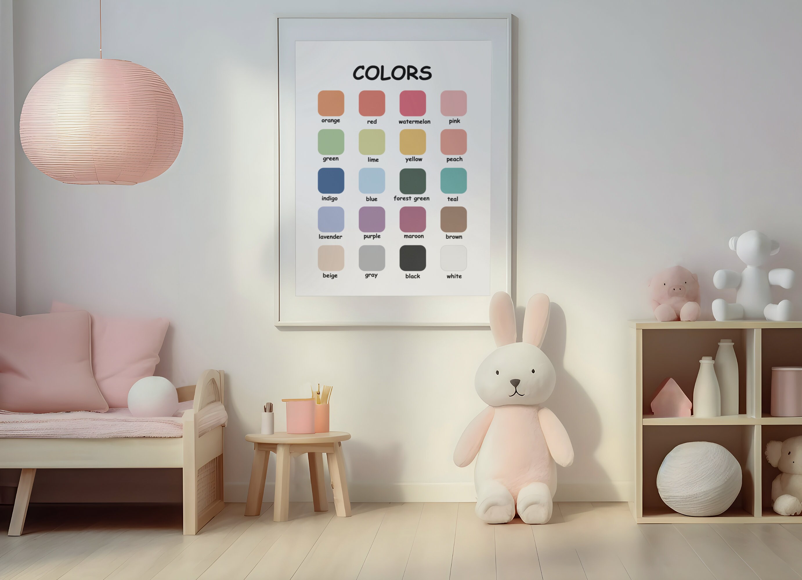 Vibrant Colors Educational Poster, Montessori Style Classroom Decor ...