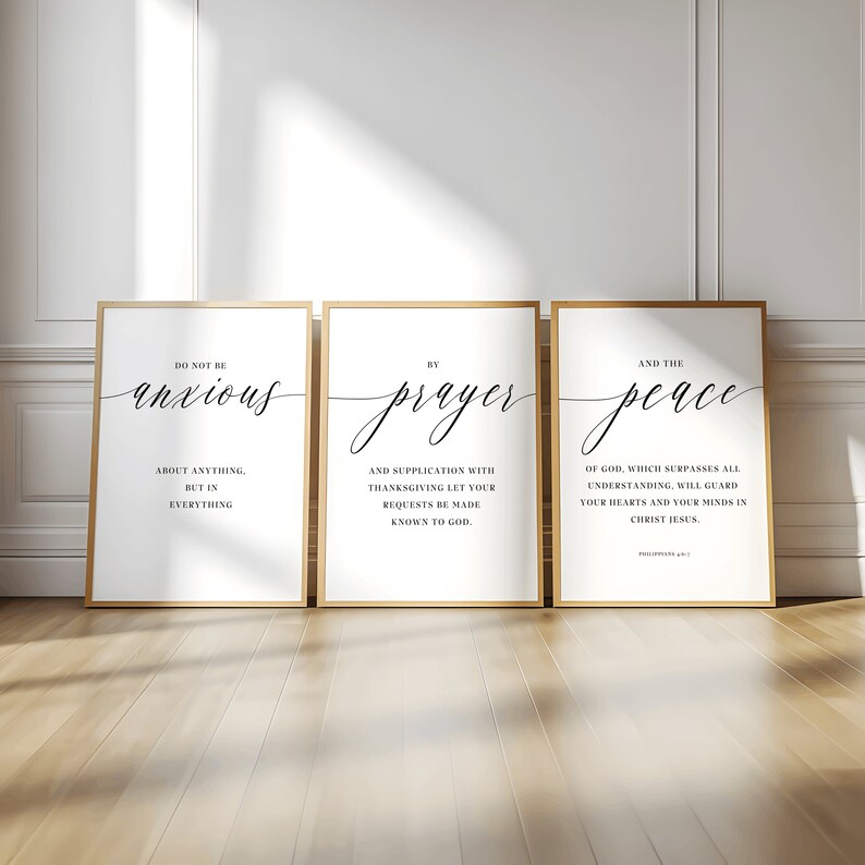 Philippians 4:6-7 Bible Verse Wall Art, Christian Decor, Printable ...