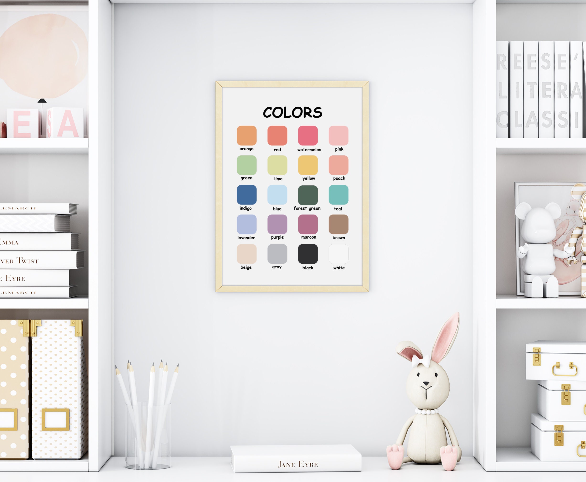 Vibrant Colors Educational Poster, Montessori Style Classroom Decor ...