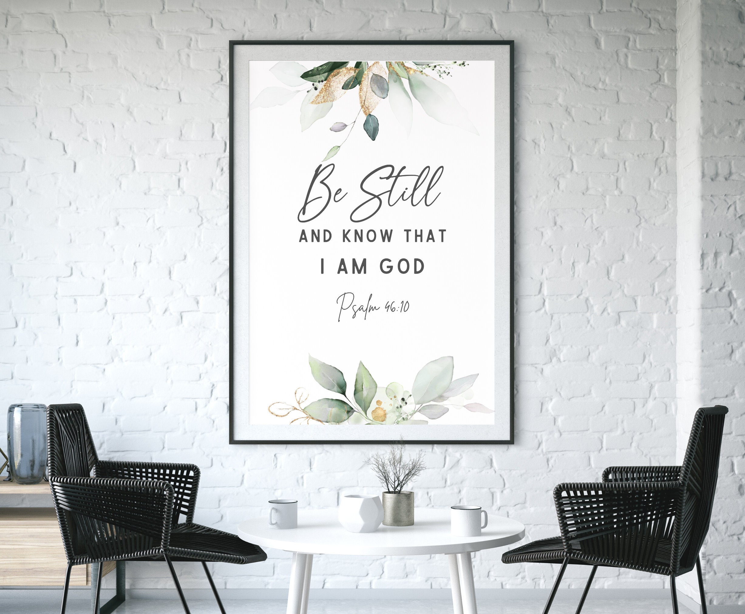 Be Still and Know That I Am God, Psalm 46:10 Bible Verse Wall Art ...