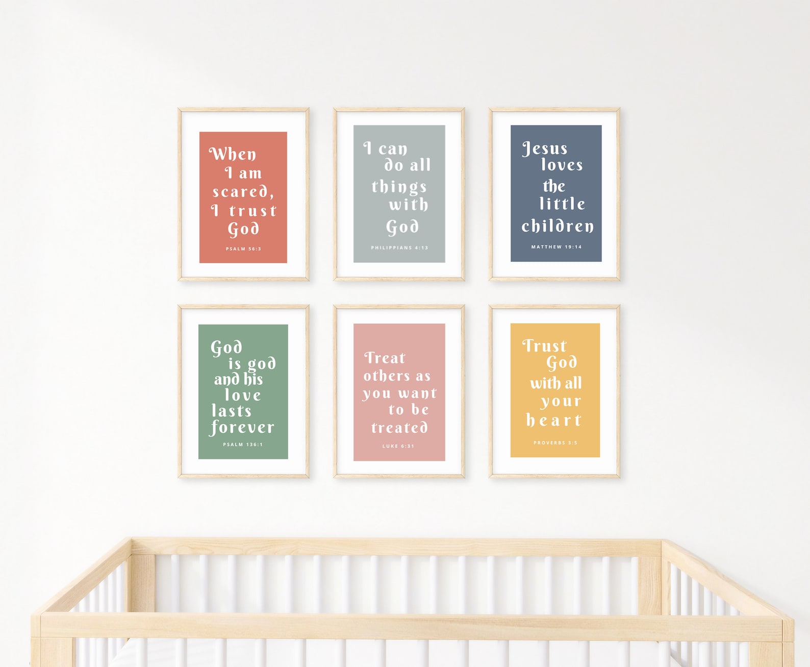 Kids Bible Verse Scripture Poster Wall Art, Church Sunday School ...