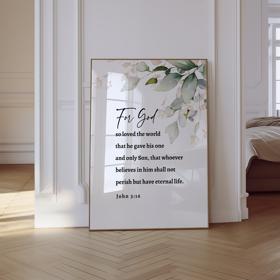 Christian Gift Idea Bible Verse Art Home Interior Design Religious ...