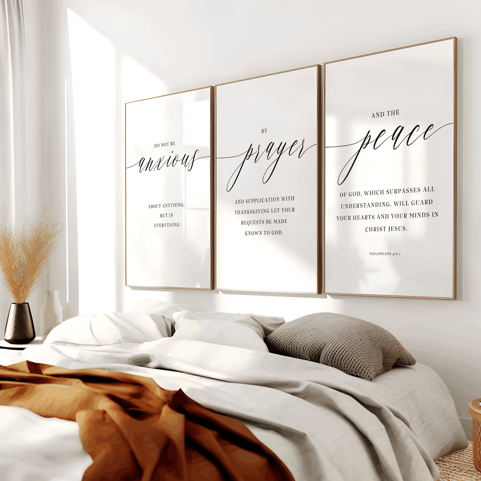 Philippians 4:6-7 Bible Verse Wall Art, Christian Decor, Printable ...