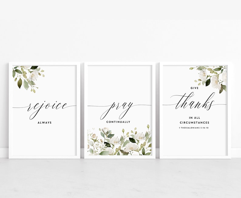 Botanical Bible Verse Prints: Christian Home Decor, Set of 3 (digital ...