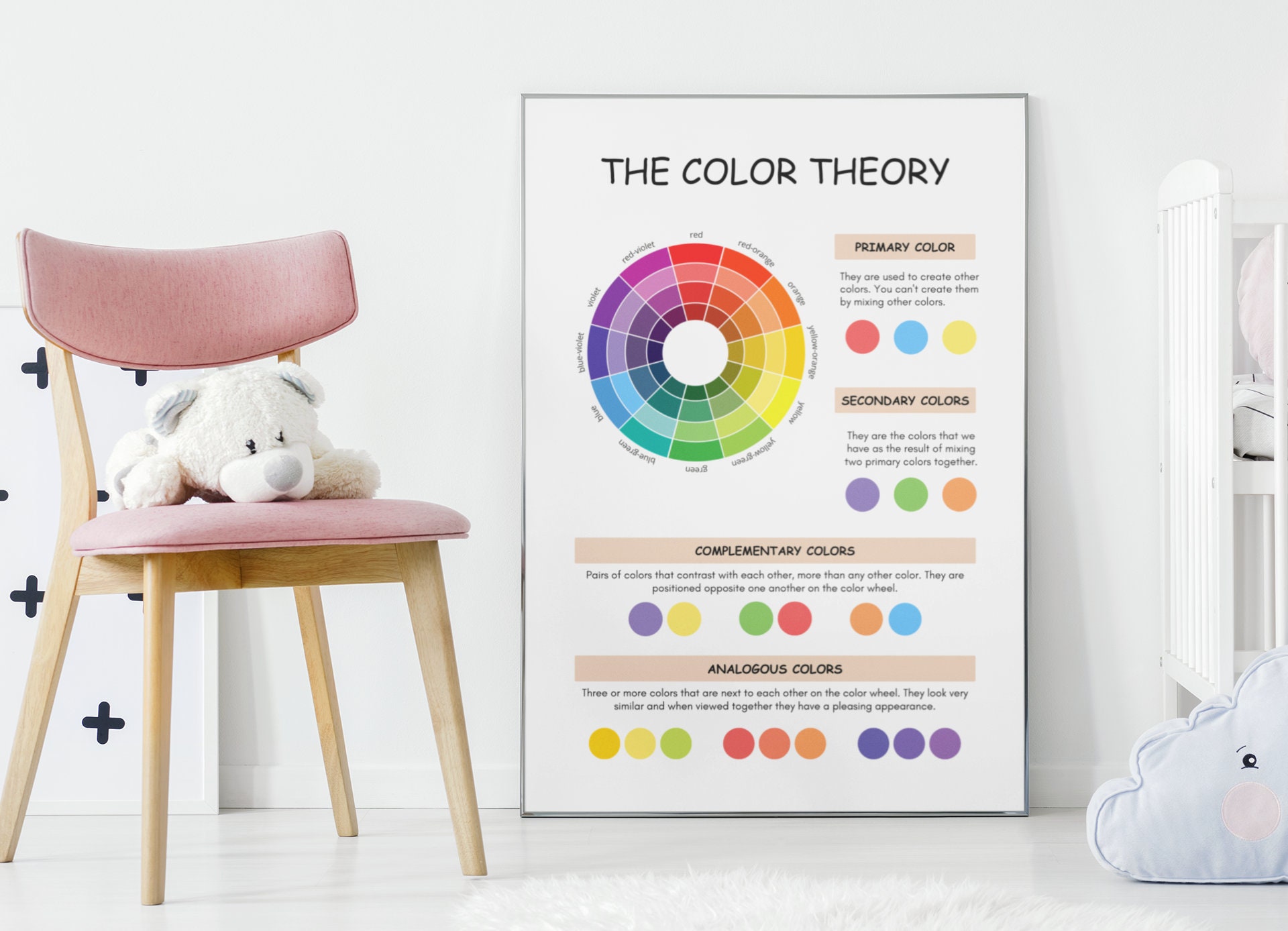 Color Theory Wall Art Printable Educational Color Wheel Art Print ...