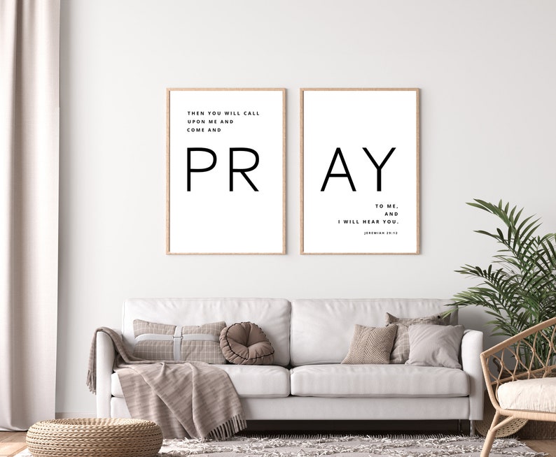 Jeremiah 29 12 Bible Verse Wall Art Christian Decor Printable Religious