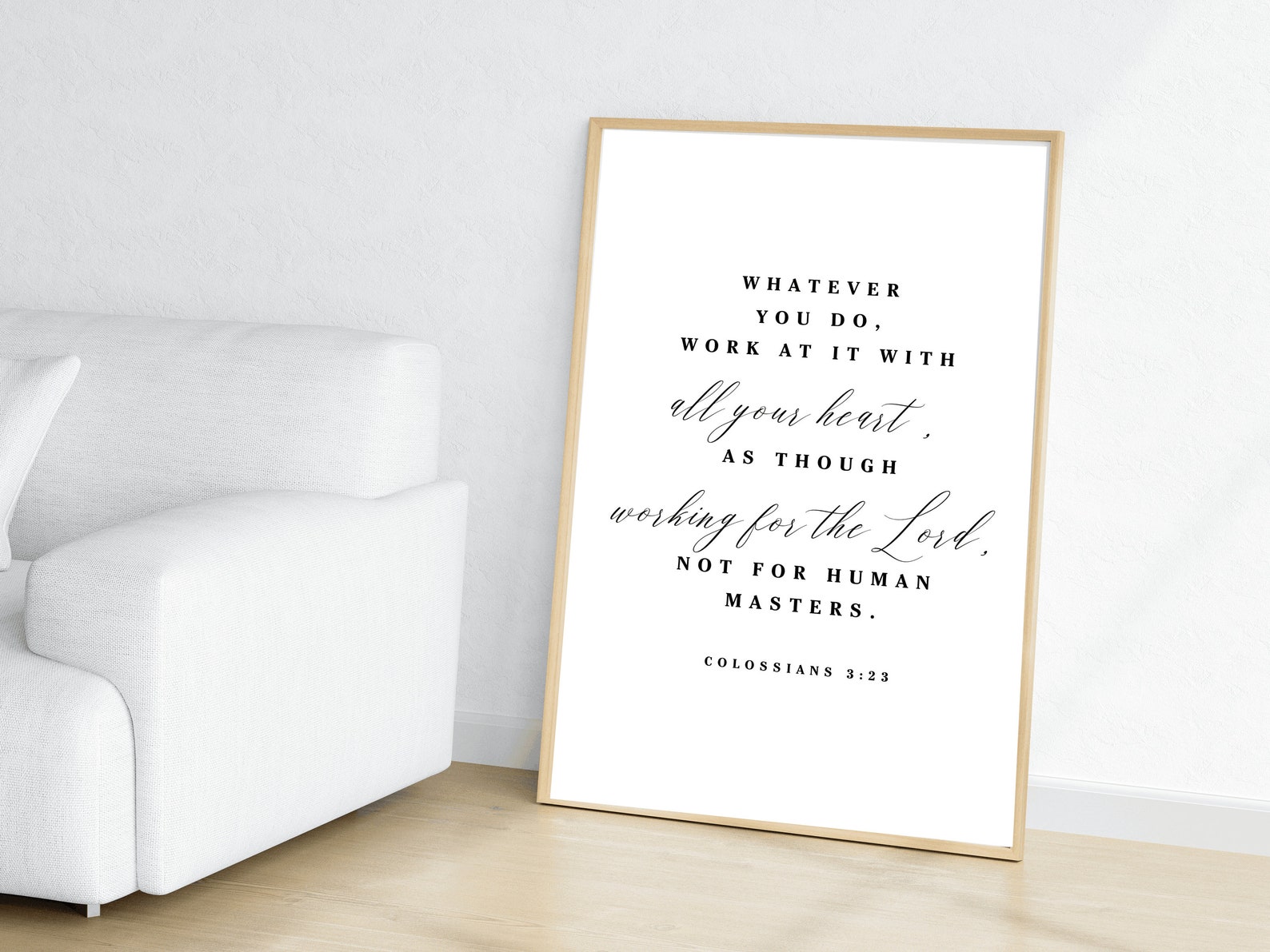 Colossians 3:23 Bible Verse Wall Art Print Scripture Printable Nursery ...