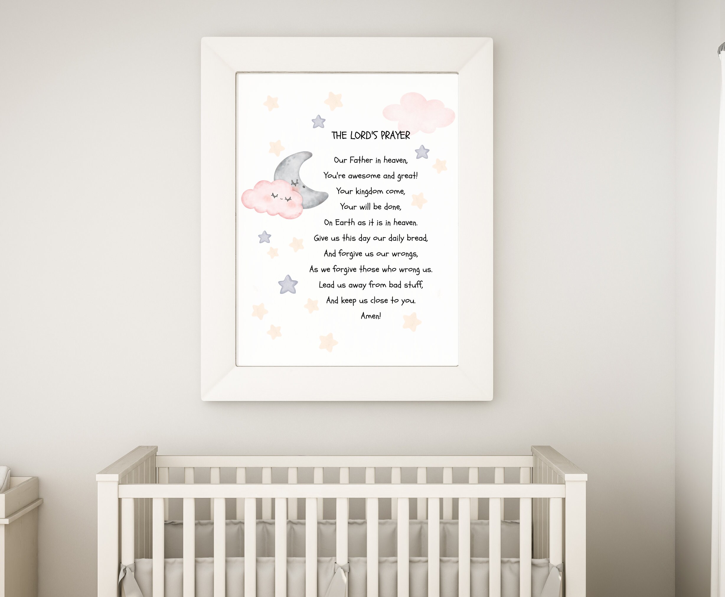 The Lords Prayer for Kids, Printable Wall Art for Church Sunday School ...