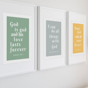 Kids Bible Verse Scripture Poster Wall Art, Church Sunday School ...