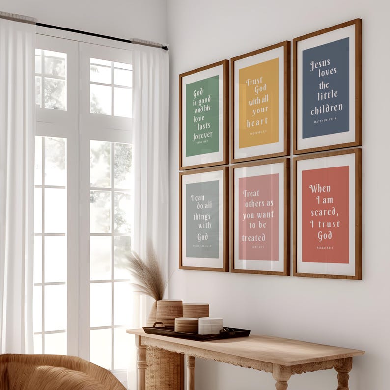 Bible Verse Posters: Christian Classroom Decor, Scripture Art (digital ...