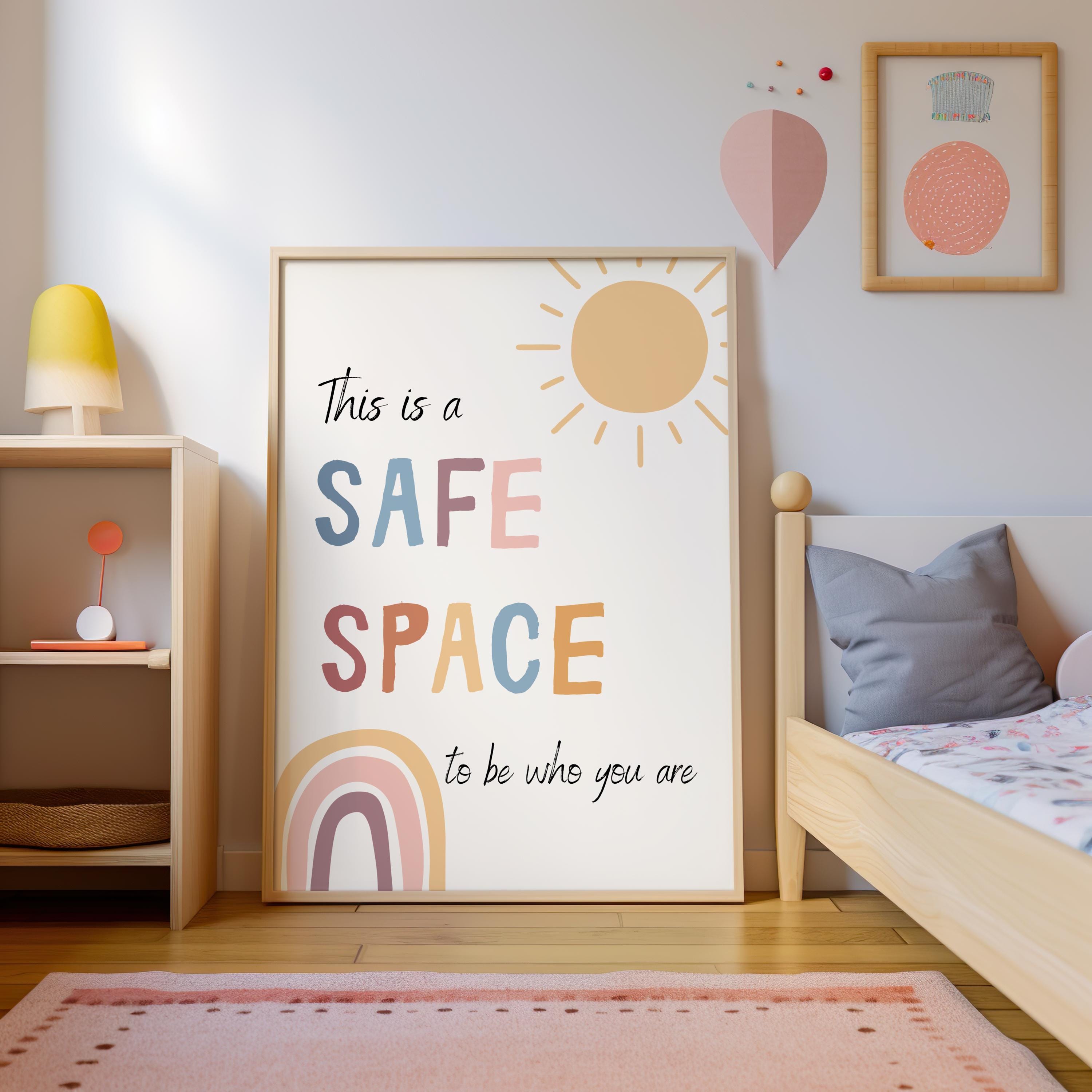 Safe Space Poster for Children, Positive Classroom Decor, Therapist ...