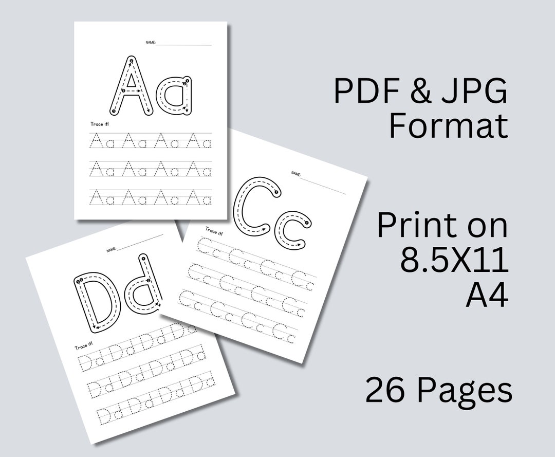 Alphabet Tracing Worksheets Letter Writing Practice Preschool ...