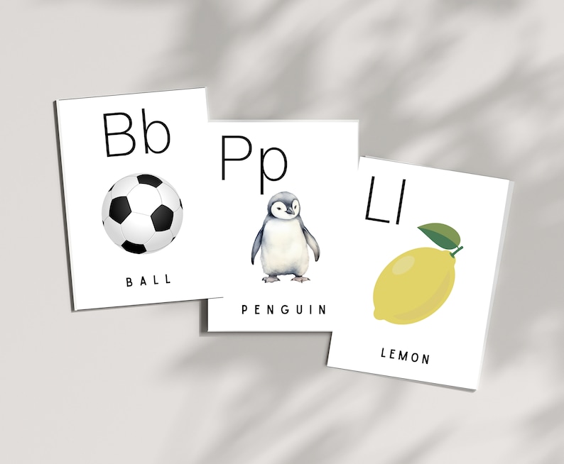 Alphabet Flash Cards, Printable Phonetic Alphabet Montessori Cards ...