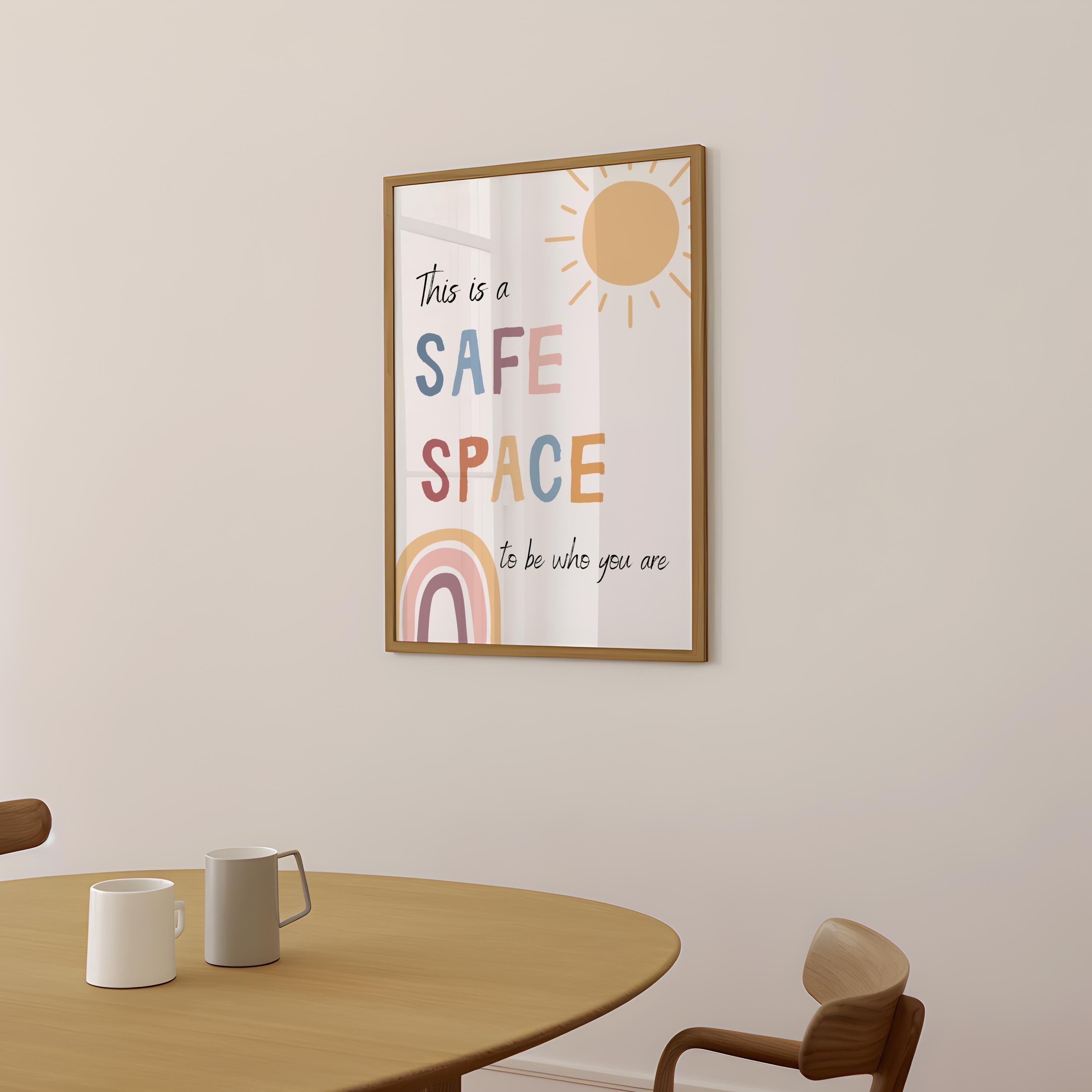 Safe Space Poster for Children, Positive Classroom Decor, Therapist ...