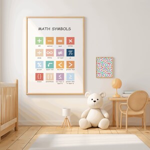 Montessori Playroom Wall Art With Mathematical Symbols Educational Math ...