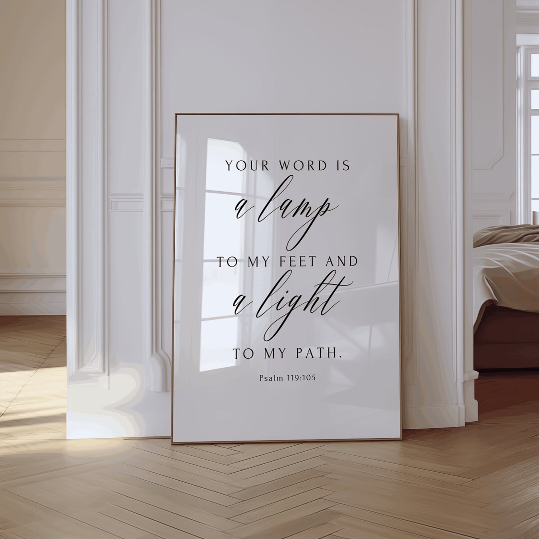 Your Word is A Lamp Bible Verse Wall Art Psalm 119:105 Inspirational ...