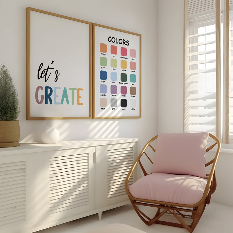 Color Chart Posters: Preschool Learning, Educational Wall Art (digital ...