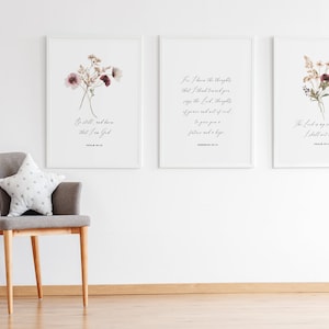 Set of 6 Bible Verse Wall Art Christian Home Decor Scripture Print ...