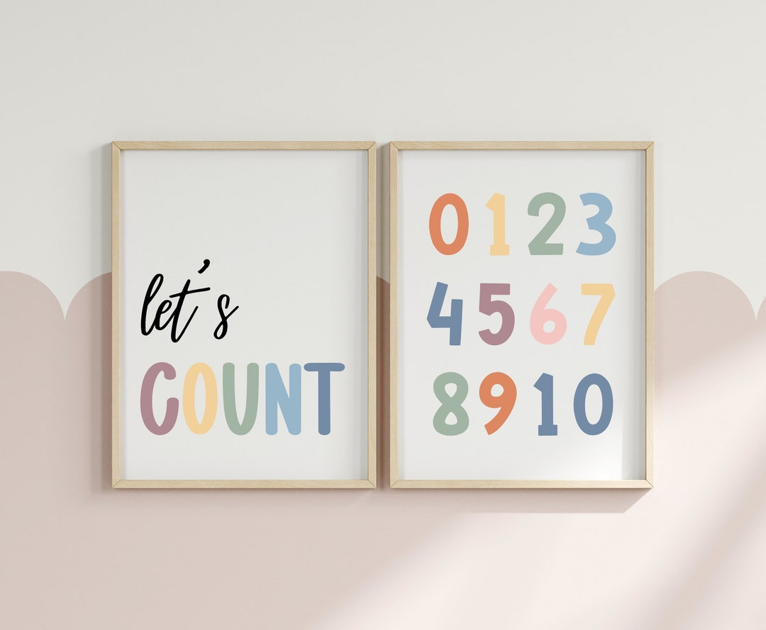 Preschool Learning Poster Classroom Wall Art Print Educational Counting ...