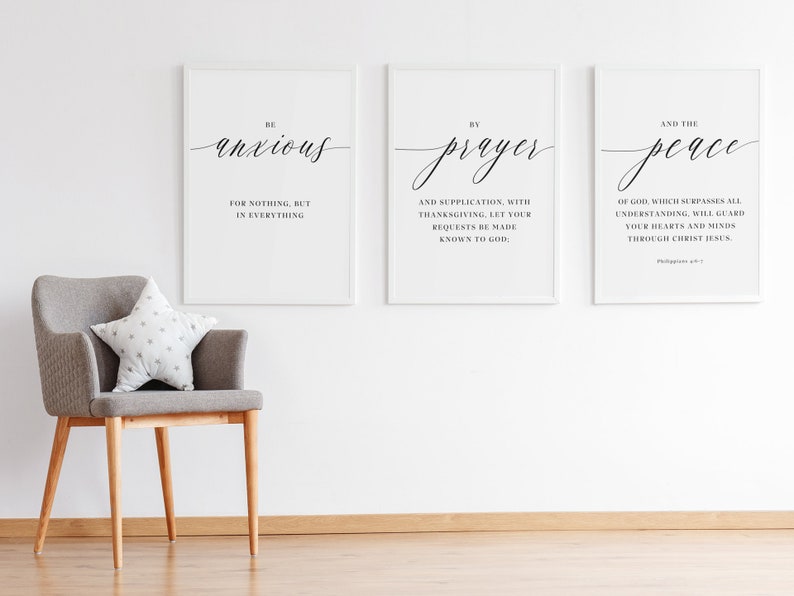 Philippians 4:6-7 NKJV Bible Verse Wall Art, Christian Decor, Printable ...