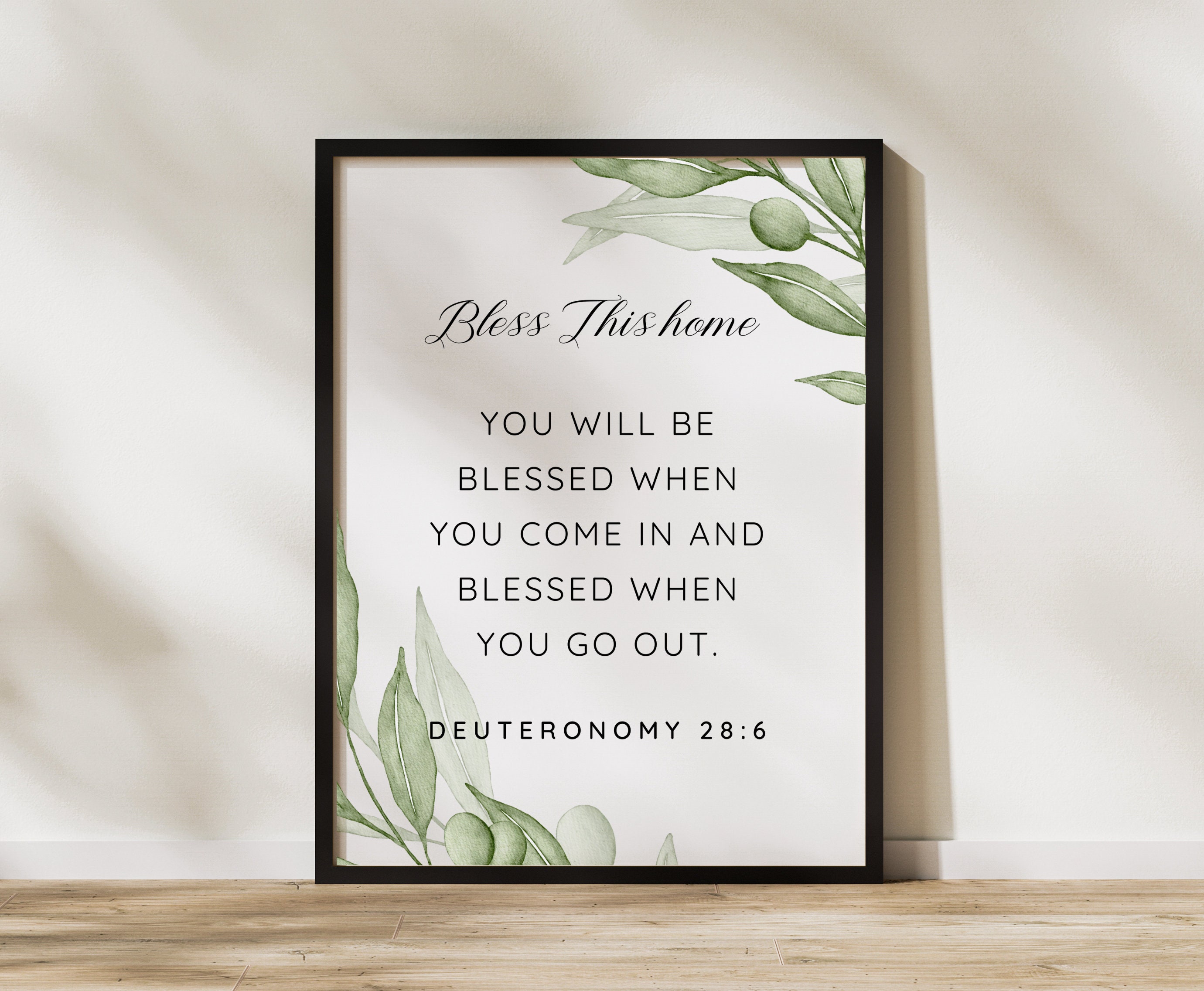Deuteronomy 28:6 Wall Art Christian Gift Poster Scripture Print Decor ...