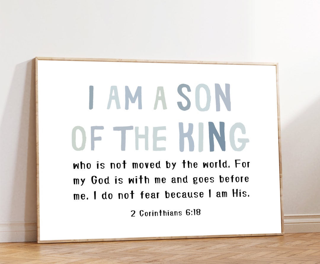 Christian Nursery Wall Art Baby Boy - Bible Verse 2 Corinthians 6:18 ...