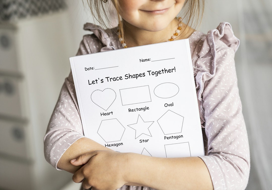 Preschool Shape Tracing Worksheet Kindergarten Shape Learning Activity ...