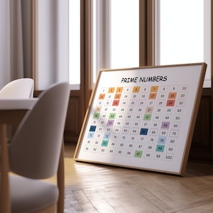 Prime Number Chart 1-100: Educational Math Poster (digital Download) - Etsy