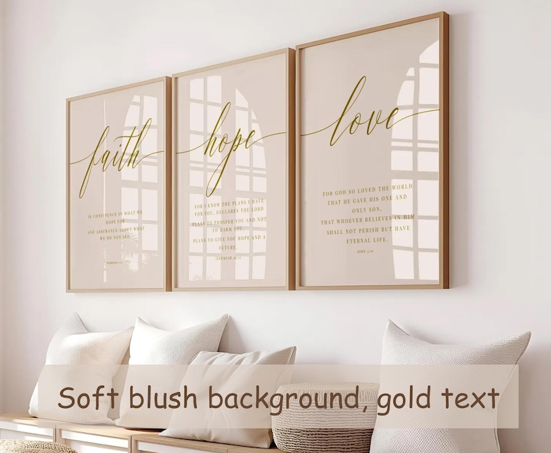Bible Verse Prints, Faith Hope Love Wall Art (digital Download) - Etsy