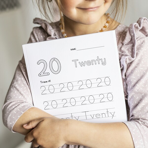 1 20 Number Tracing Preschool Worksheet Printable Handwriting Practice ...