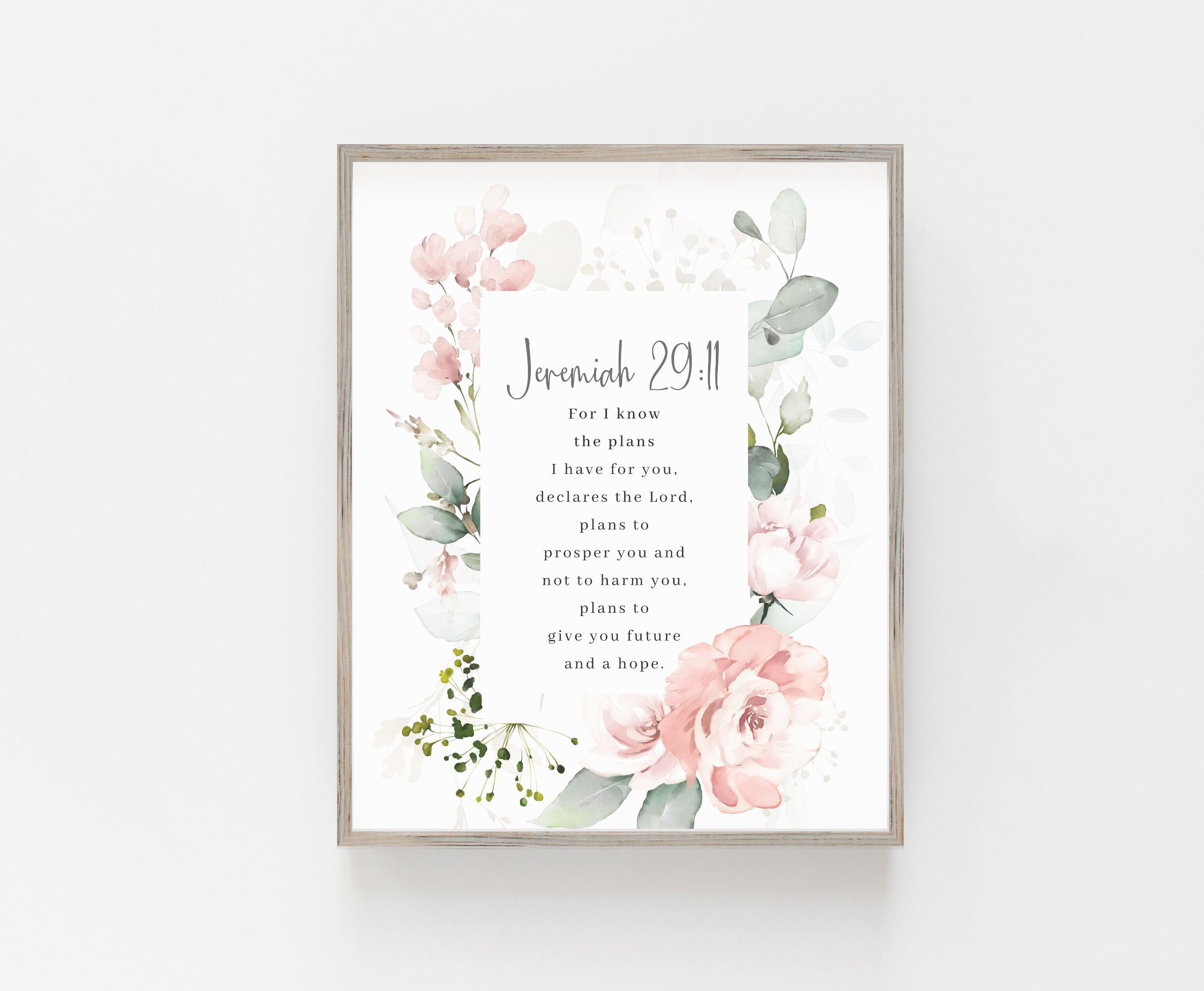 Blossoms of Faith Jeremiah 29:11 Floral Scripture Art Inspirational ...