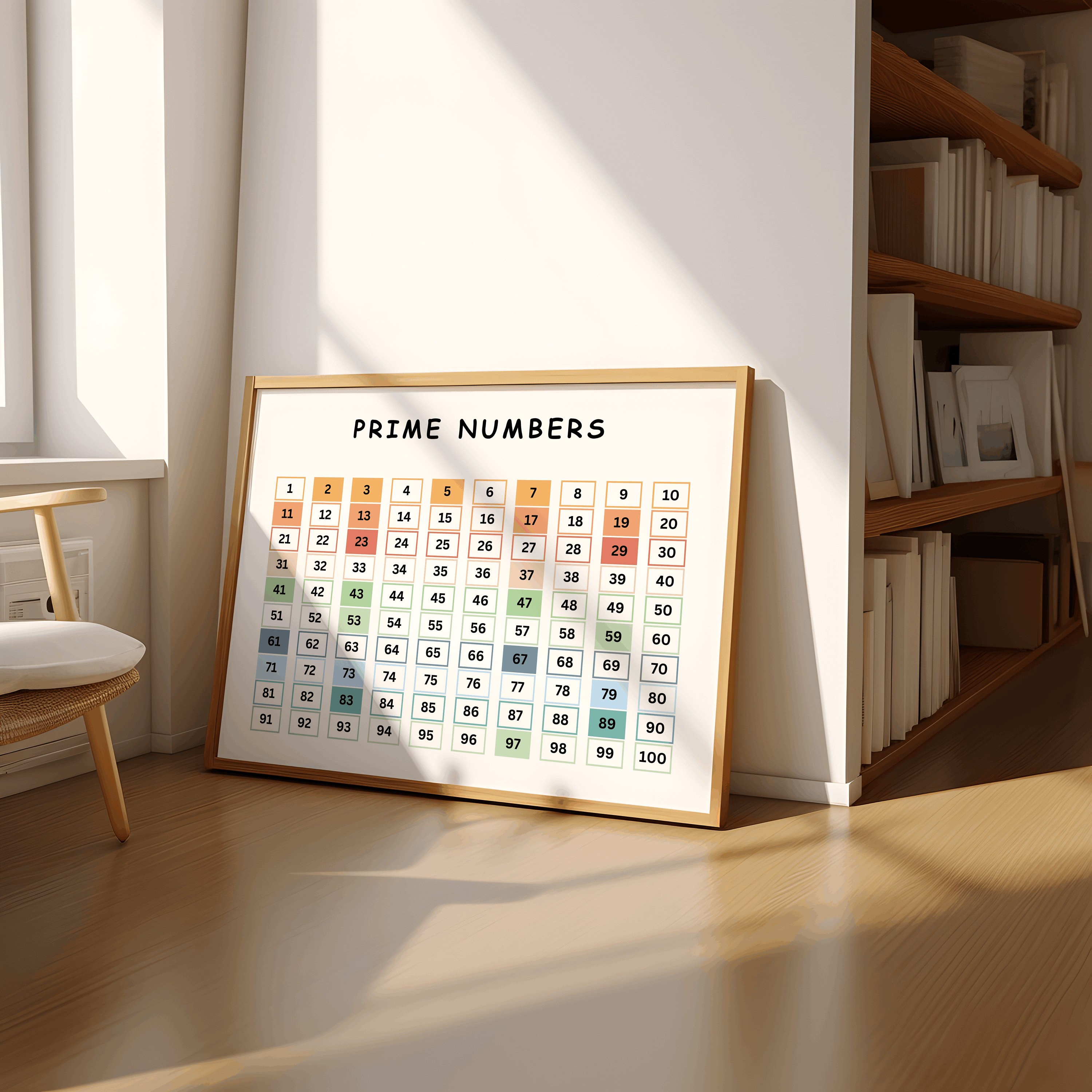 Prime Number Chart 1-100: Educational Math Poster (digital Download) - Etsy